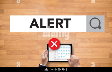 computer Attention Alert Connection Interrupted Warning and Atte Stock ...