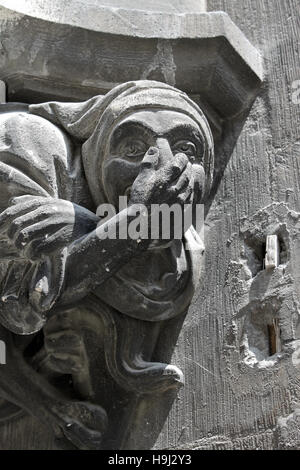 Laughing Gargoyle figure medieval Town Hall Brussels Stock Photo - Alamy