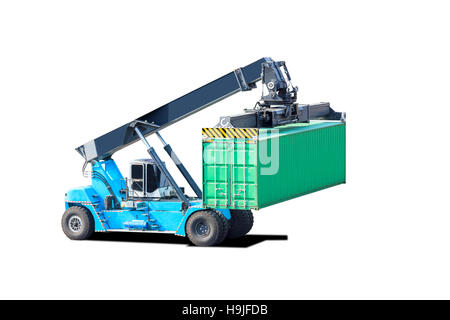 container handler isolated on white background Stock Photo - Alamy