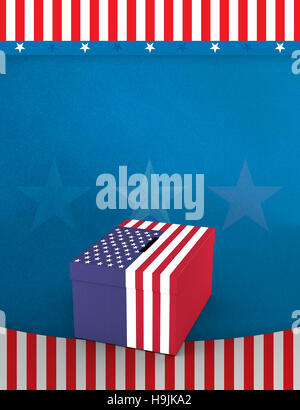 Cardboard box with american flag print Stock Photo - Alamy