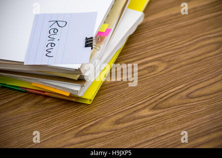 Review; The Pile of Business Documents on the Desk Stock Photo - Alamy