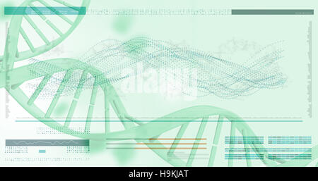 genes diagram on white background against test tube with chemical ...