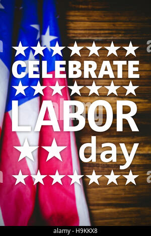Composite image of poster of celebrate labor day text Stock Photo - Alamy