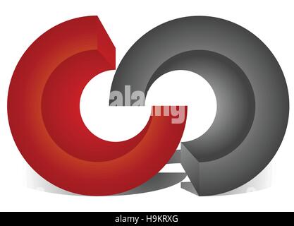 Icon with 3 interlocking circles. rings. Abstract symbol for connection ...