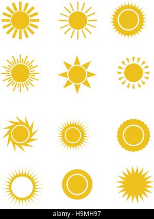Sun icons set 9 color collection Stock Vector Image & Art - Alamy