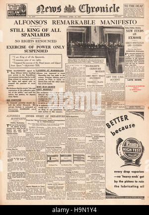 1931 News Chronicle front page reporting Ramsay MacDonald forms a ...