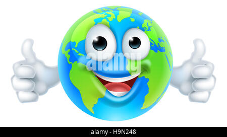 An earth thumbs up mascot globe cartoon character giving a double ...