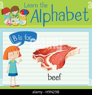 Flashcard letter M is for meat illustration Stock Vector Image & Art ...