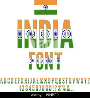India Flag Font Stock Vector Image & Art - Alamy
