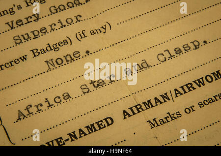 old RAF document Stock Photo - Alamy