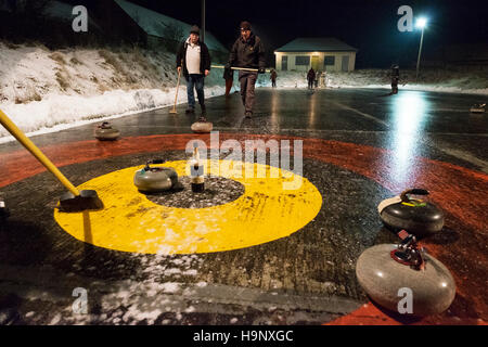 Outdoor curling at Muir of Ord Scottish Highlands Stock Photo - Alamy