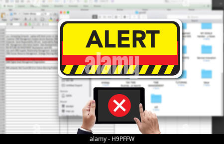 computer Attention Alert Connection Interrupted Warning and Atte Stock ...