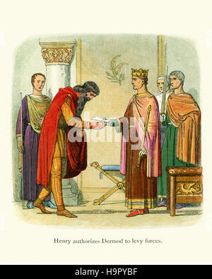 King Henry II in his role as traveling judge in medieval England. Hand ...