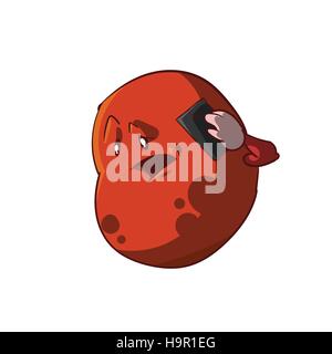 Colorful vector comic of Mars, calling Earth on the phone, inviting us ...