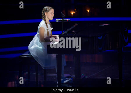 Composer and musician Alma Deutscher during a live broadcast of BBC ...