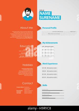 orange cv template Stock Vector Image & Art - Alamy