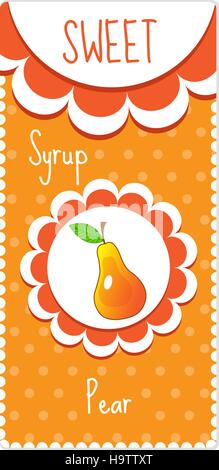 Pears pattern. Fruit juice labels with delicious healthy pears ...