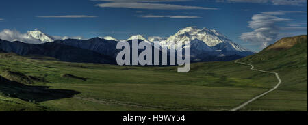 This photograph of Denali National Park features a stunning full moon ...