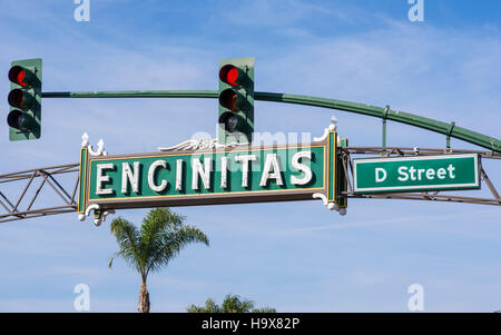 Encinitas neon sign, marquee. Encinitas, California, USA Stock Photo ...