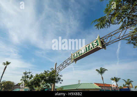 Encinitas neon sign, marquee. Encinitas, California, USA Stock Photo ...