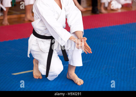 Karate practitioner body position during competition. Martial arts ...