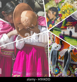 Collage of Peru traditional culture images - travel background (my ...