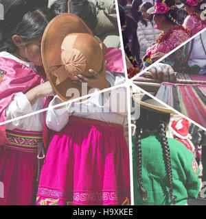 Collage of Peru traditional culture images - travel background (my ...