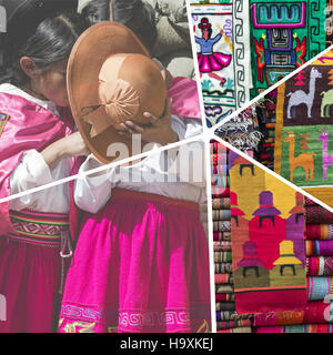 Collage of Peru traditional culture images - travel background (my ...