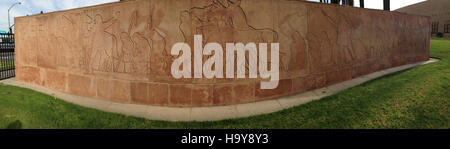 The 1940 WPA Relief behind the Anza Statue in Riverside commemorates ...
