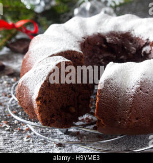 Traditional homemade christmas cake holiday dessert with cranberry and ...