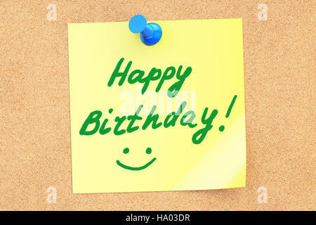 Happy birthday congratulation on sticky notes Stock Photo - Alamy