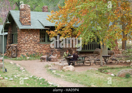 Phantom Ranch Lodge, located at the bottom of the Grand Canyon ...