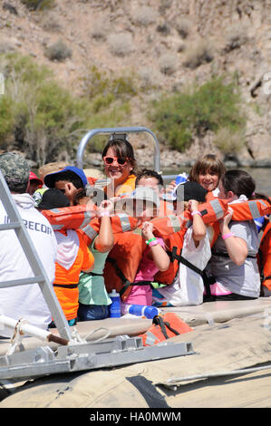 Children from the YMCA enjoy a day on Lake Mojave at the Lake Mead ...