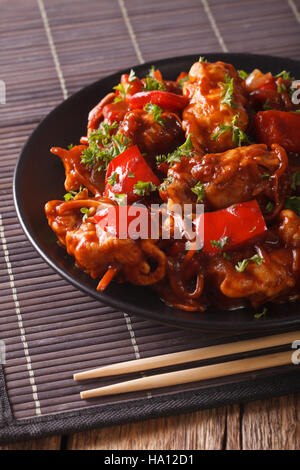 Spicy and sour of mixed vegetables in white ceramic bowl served on the ...