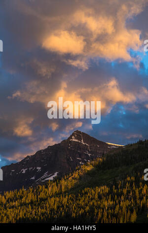 A scenic portrait of Mount Helen, located in Glacier National Park. The ...