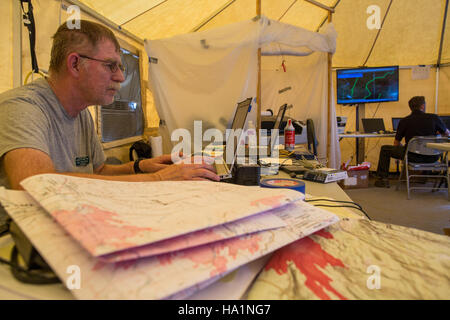 This image shows the Incident Command Post for the Maple Fire in ...