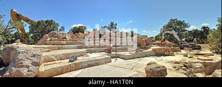 Construction of the Mather Point Amphitheater at the Grand Canyon in ...