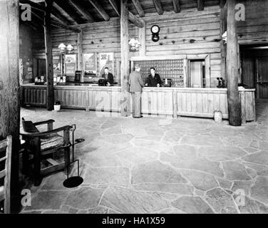 The historic interior of Bright Angel Lodge at Grand Canyon National ...