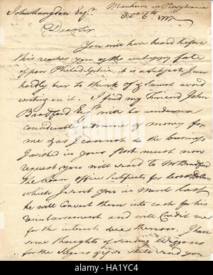 A letter from Robert Morris to John Langdon, housed at Valley Forge ...