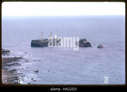 The remains of the 'Dominator,' a cargo vessel built in 1940, were ...