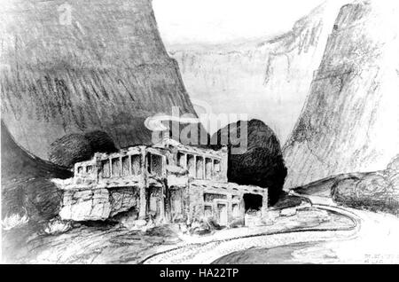 A historic 1916 drawing by Mary Colter, showcasing her design proposal ...