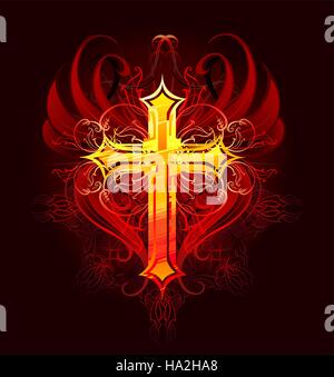 Latin cross - symbol of Christianity. Vector illustration Stock Vector ...