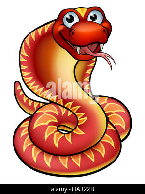 Funny cartoon cobra. Vector illustration Stock Photo - Alamy