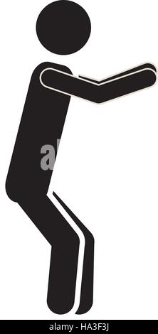silhouette monochrome man squat icon vector illustration Stock Vector ...