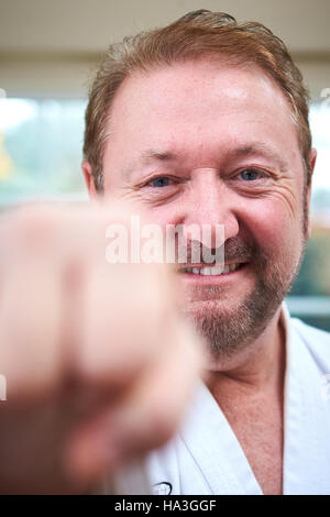 Ray Sweeney, who runs disability karate classes pictured at his home ...