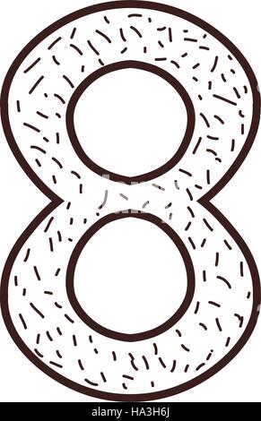 Eight - Outline Shape Number 8 Digit Mathematical Operation Signs under ...