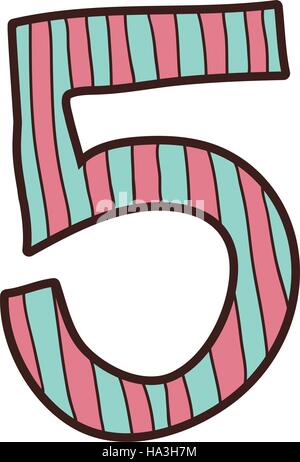 colorful number five icon over white background, vector illustration ...