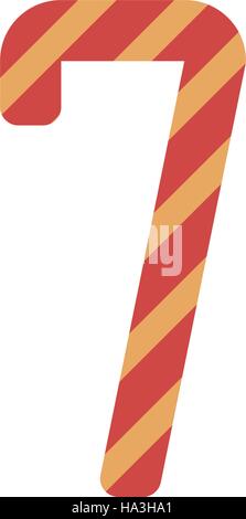 number seven icon symbol with effect of red neon. Vector illustration ...