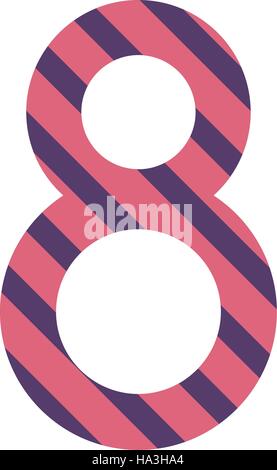 number Eight icon symbol with effect of yellow neon. Vector ...