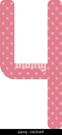 decorative four number font dotted vector illustration Stock Vector ...